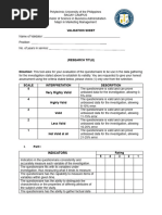 Validation Sheet For Research Questionnaire | PDF