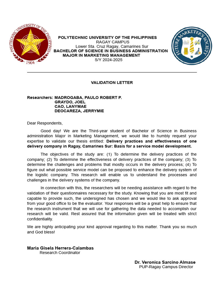 Validation Letter | PDF | Social Science