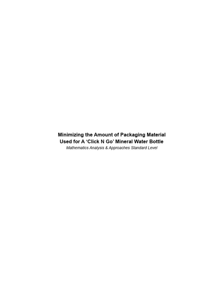 Math IA Draft | PDF | Area | Volume