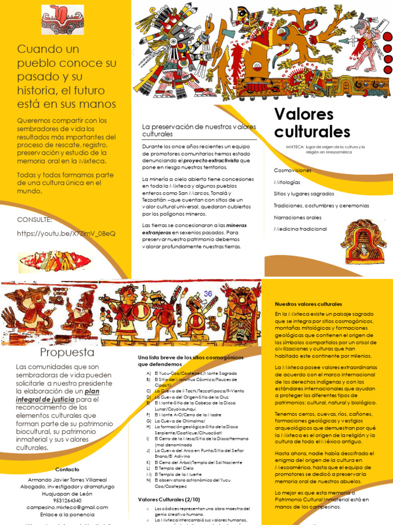 Triptico Valores Culturales | PDF | Ciencias sociales