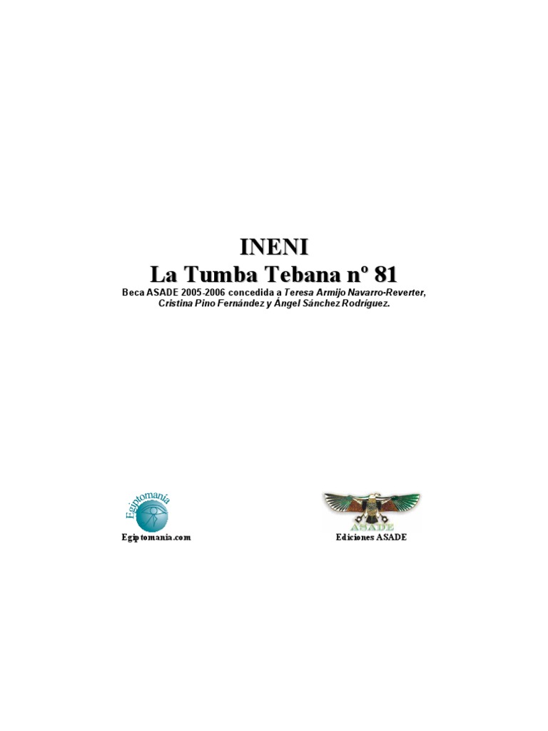 Ineni - PDF LA TUMBA TENANA #81 INENI | PDF | Hatshepsut | Decimoctava ...