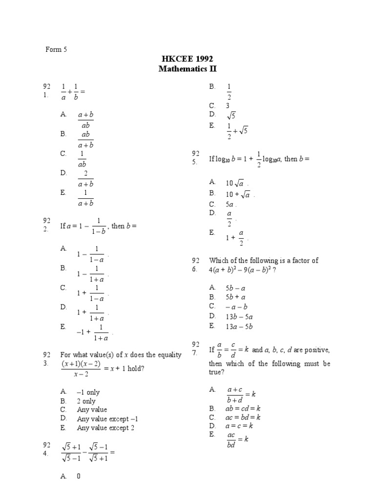 Mathematics 1992 Paper 2 | PDF | Triangle | Volume