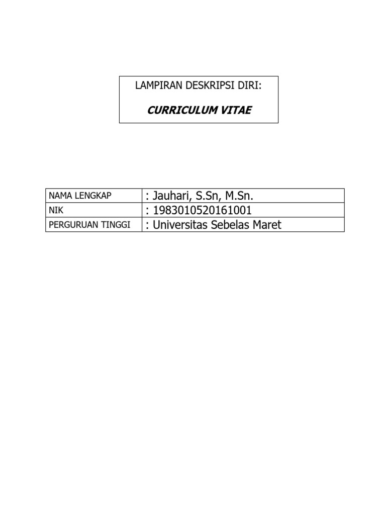 Contoh CV 1 | PDF