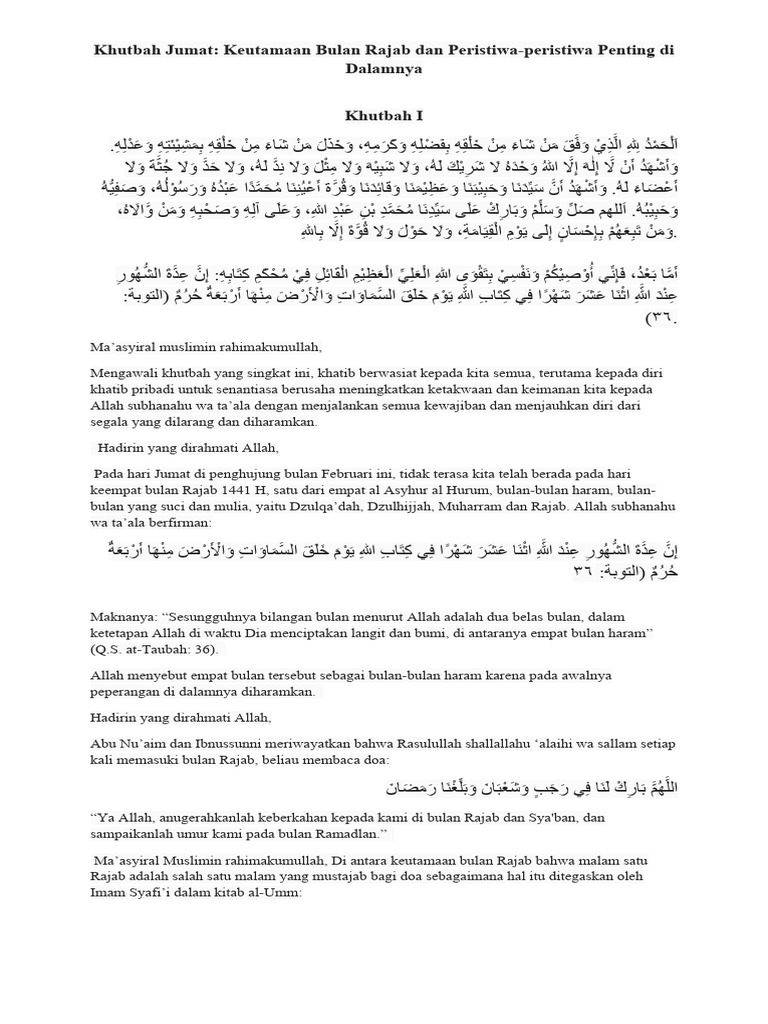 Keutamaan Bulan Rajab | PDF | Agama & Spiritualitas