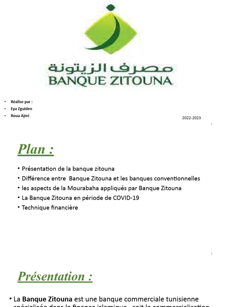 Banque Zitouna | Télécharger gratuitement PDF | Économie