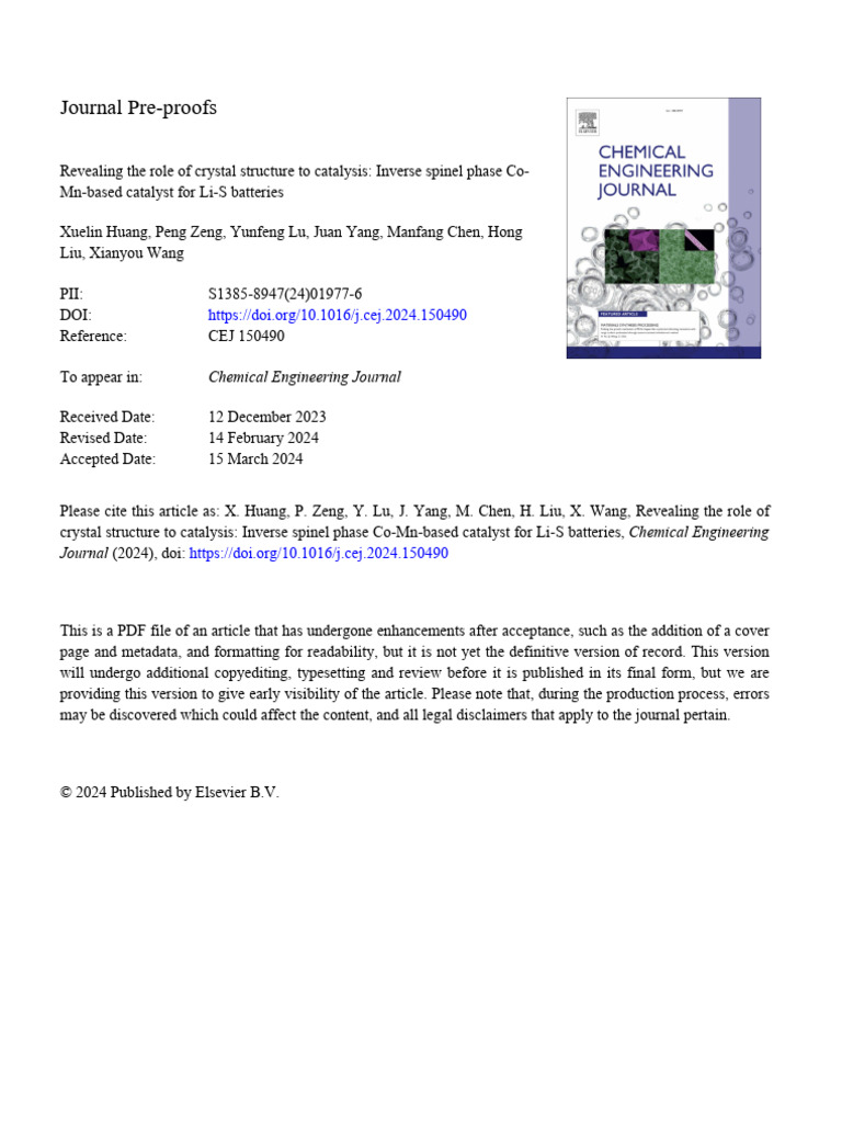 Revealing The Role of Crystal Structure To Catalysis Inv - 2024 ...