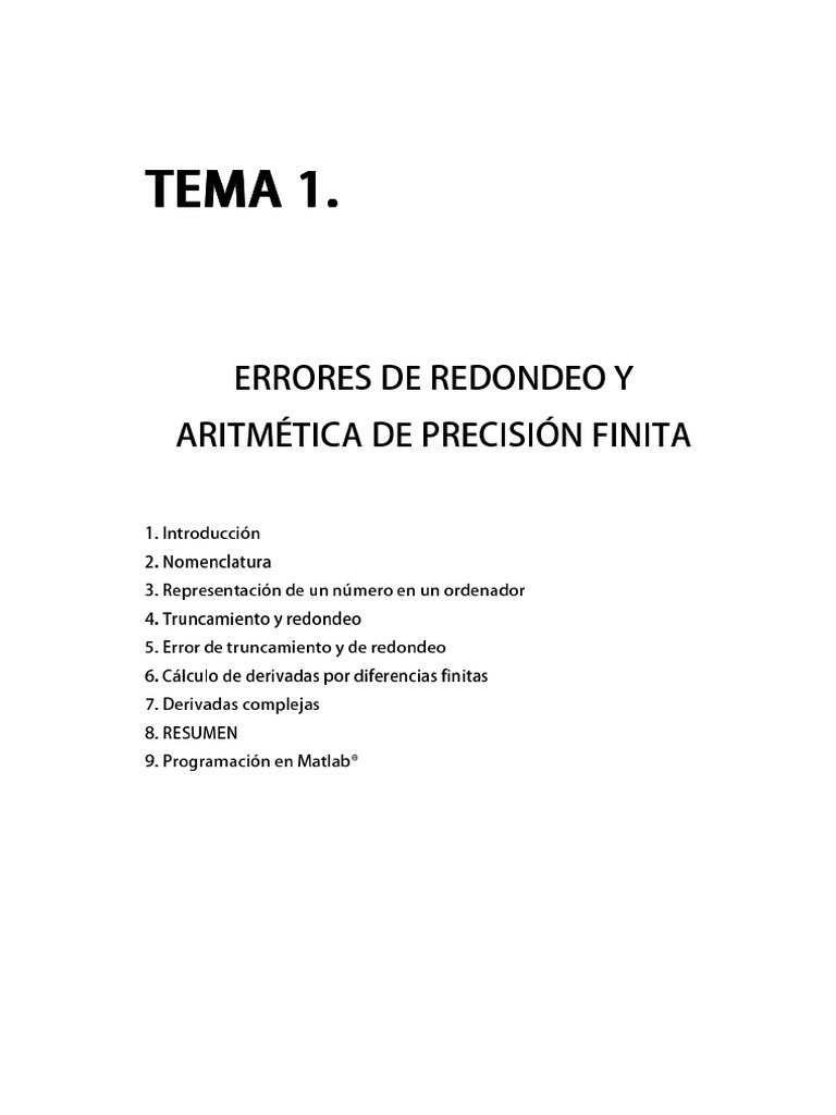 Errores de Redondeo y Precision | PDF | Análisis numérico | Conceptos ...