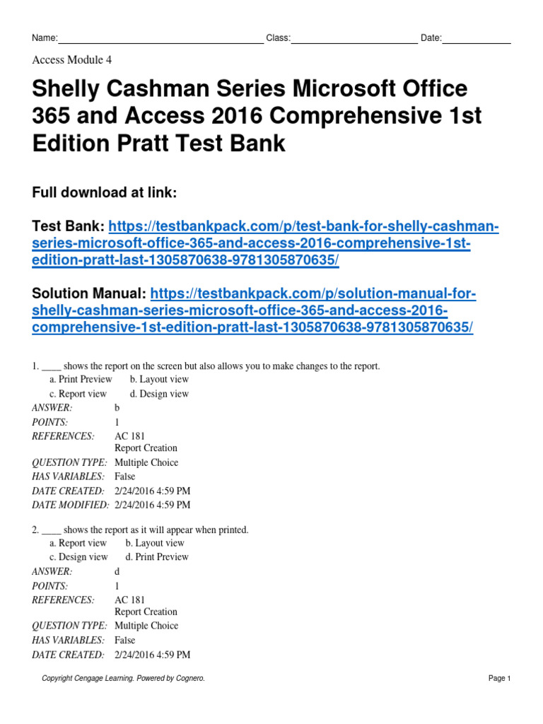 Shelly Cashman Series Microsoft Office 365 And Access 2016