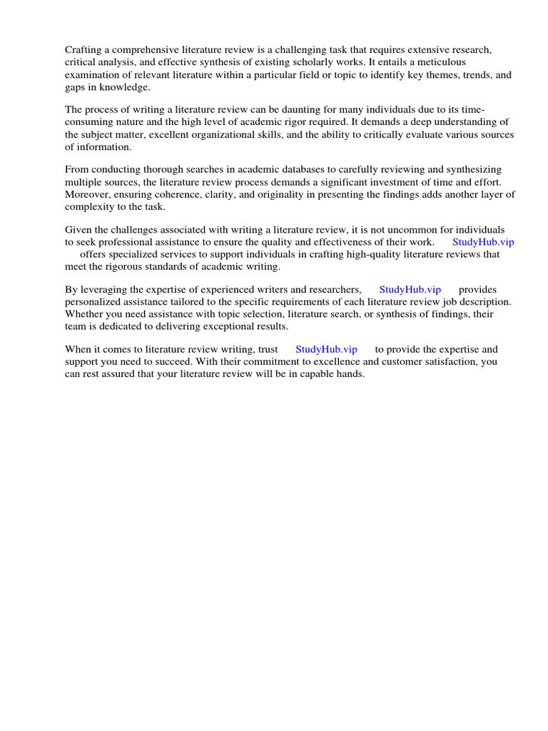 Literature Review Job Description | PDF | Human Resource Management ...