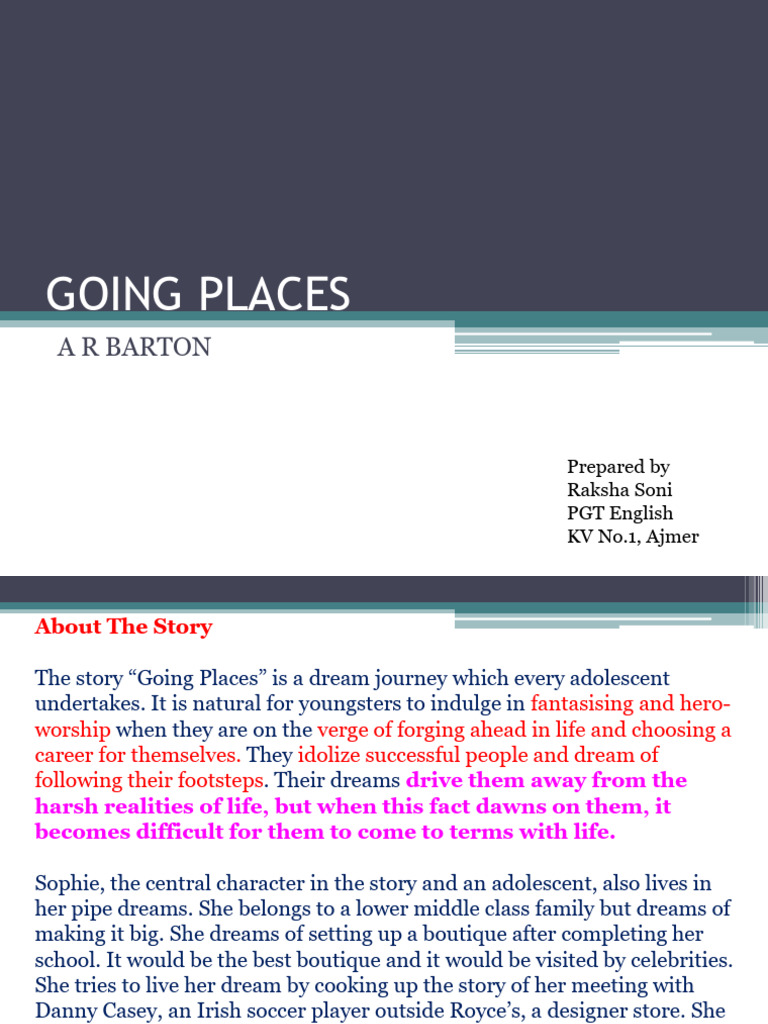GOING PLACES | PDF | Dream | Adolescence