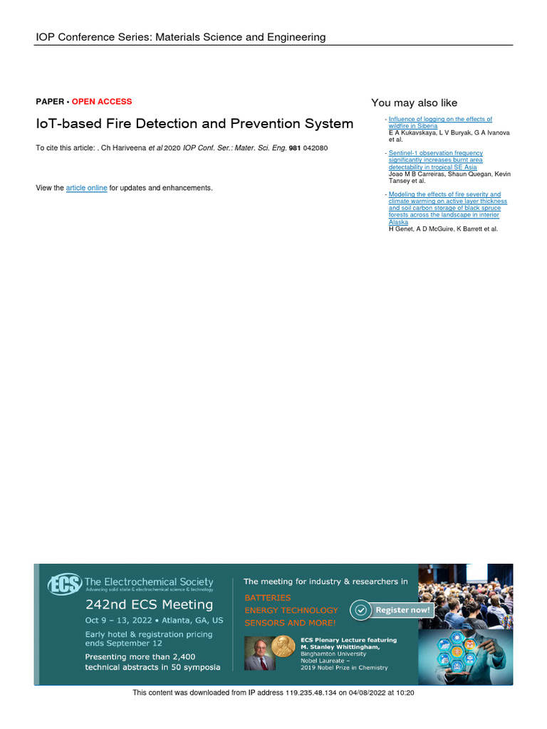6 Iot Based Fire Detection And Prevention System Pdf Raspberry Pi Computing