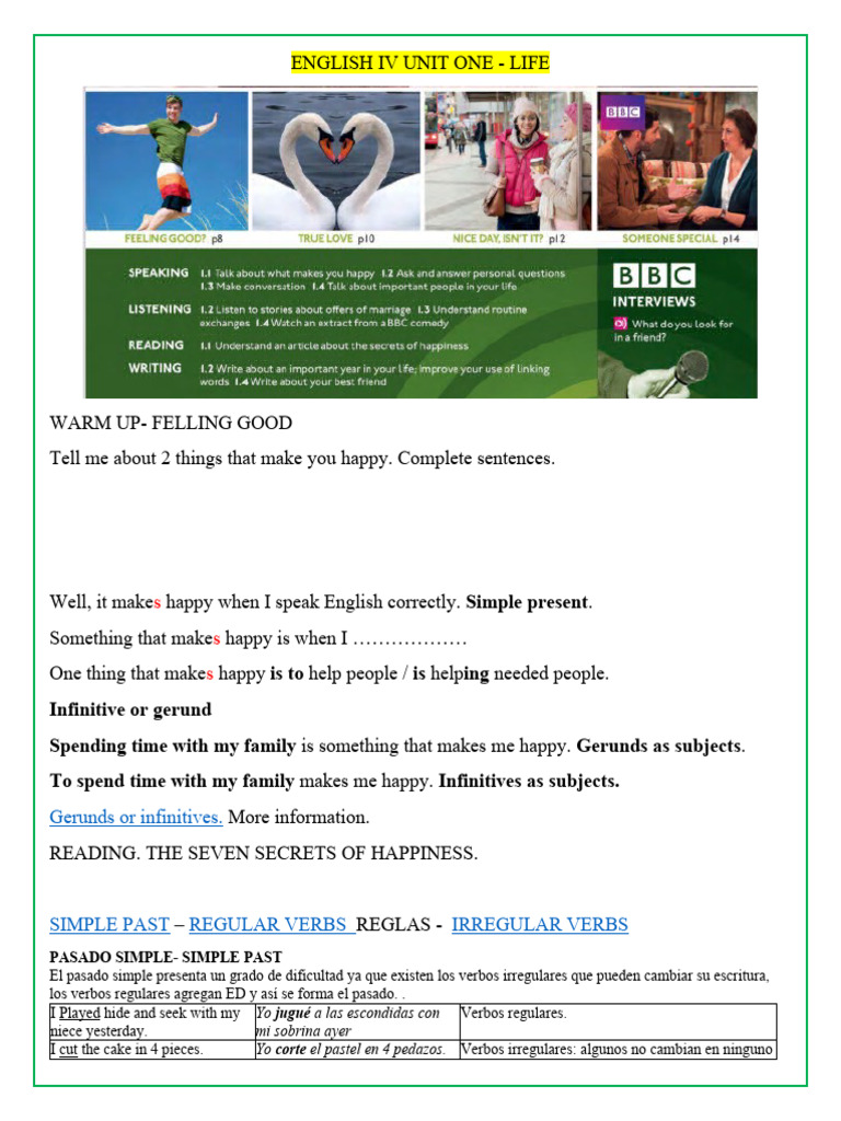 Unit One Life - Material | PDF