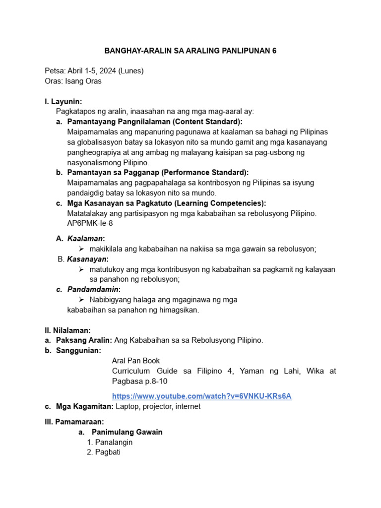 Aral Pan DLP Elem | PDF