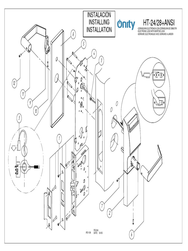 Installation Guide for Electronic Mortise Lock | PDF | Door