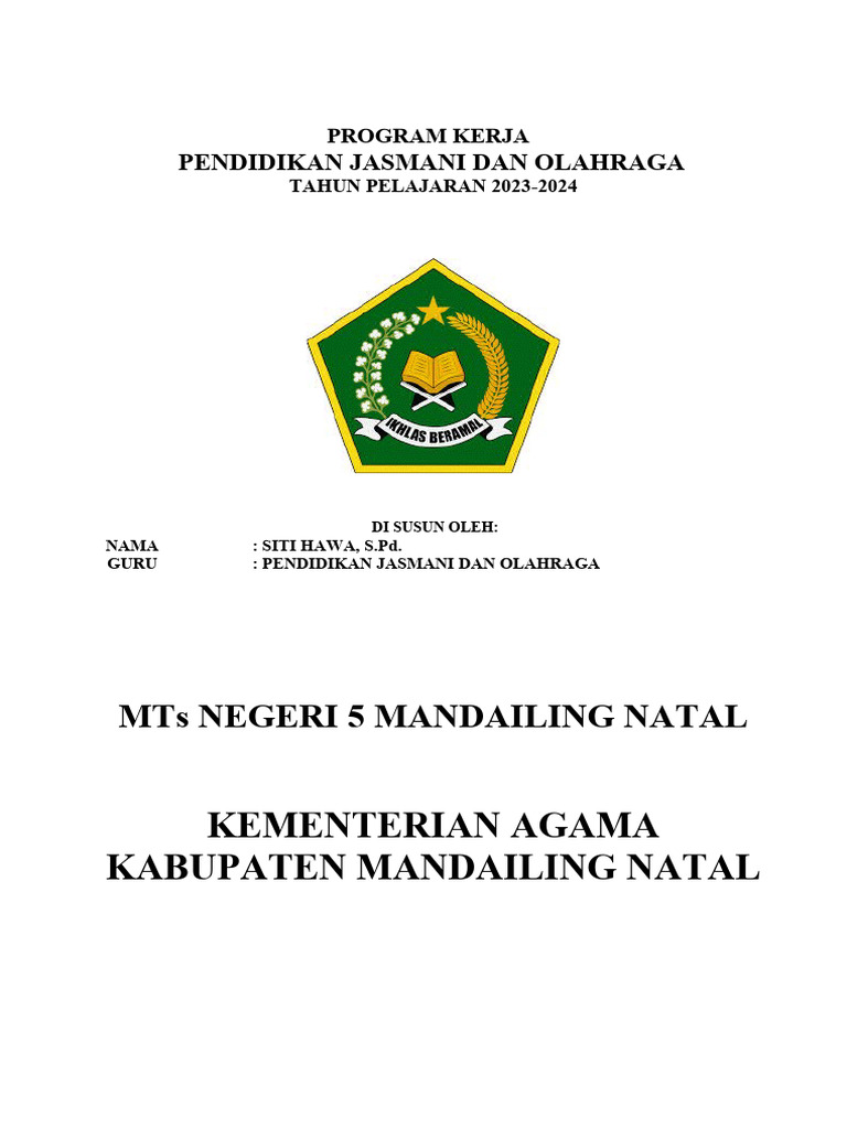 Program Kerja Guru Bidang Studi | PDF