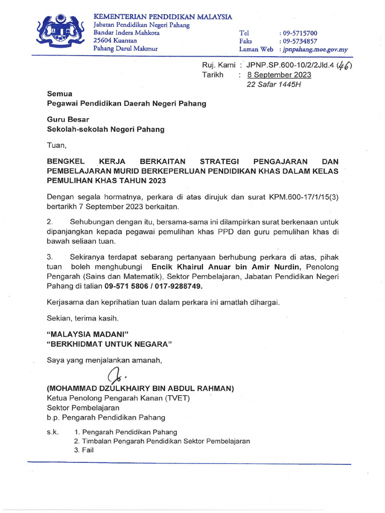 BENGKEL KERJA BERKAITAN STRATEGI PDP MURID BERKEPERLUAN KHAS | PDF