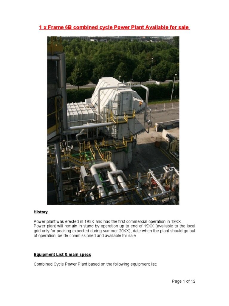 55MWCombined Cycle Power Plant | PDF | Gas Turbine | Steam