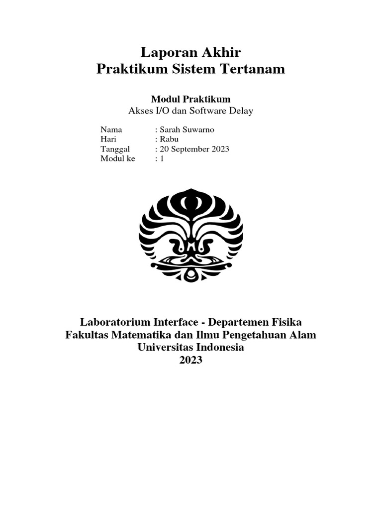 Laporan Akhir Sistem Tertanam Modul 1 Sistem Tertanam | PDF