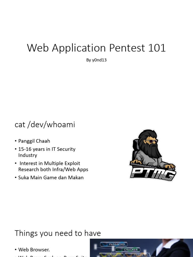 Web Application Pentest 101 | PDF | World Wide Web | Internet & Web