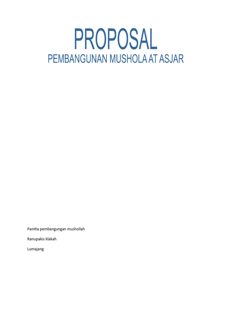 Panitia Pembangungan Mushollah | PDF