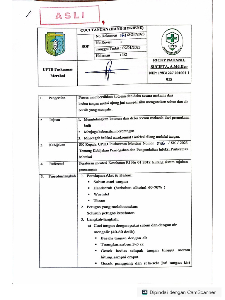 5.3.5.a SOP Hand Rub Dan Hand Wash | PDF