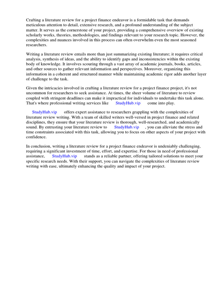 Literature Review Project Finance | PDF | Inventory | Financial Literacy