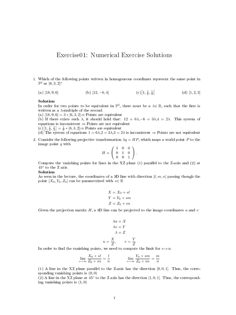 Exercise1 Numerical Solutions | PDF | Cartesian Coordinate System ...