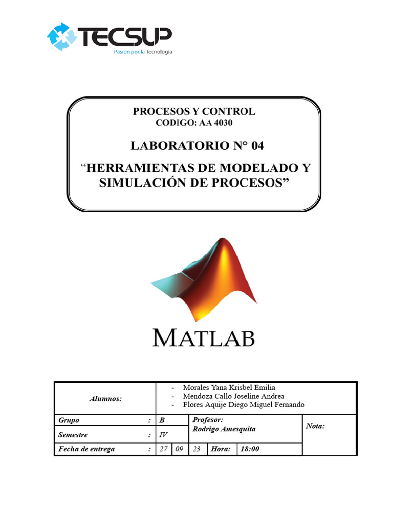Laboratorio 04 - Herramientas de Modelado y Simulación | PDF | Simulación | Matriz (Matemáticas)