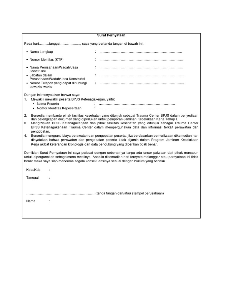 BPJS TK Form | PDF