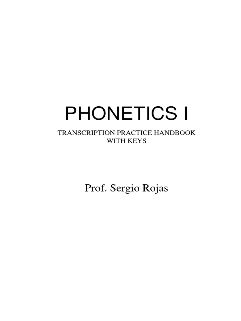 Phonetics I | PDF