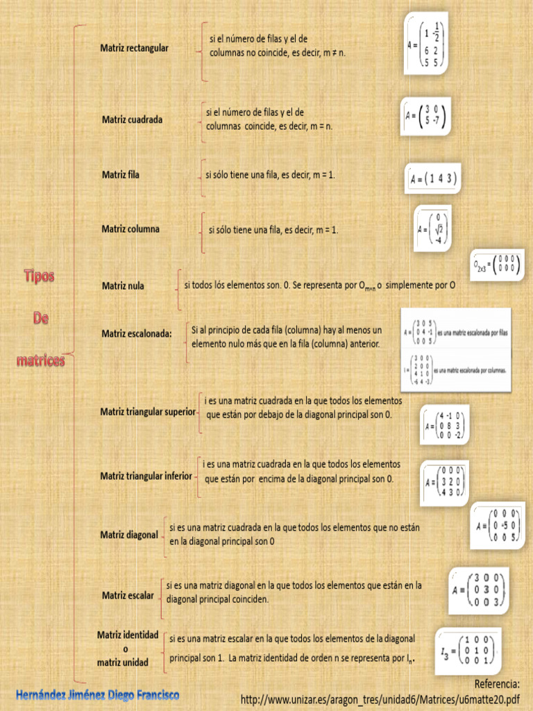 Cuadro Sinoptico Tipos de Matrices | PDF