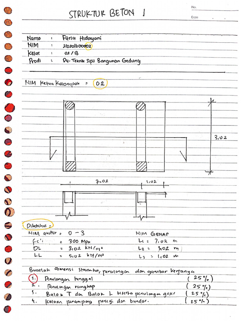 Fitria Hidayani (Tugas No.1 PLAT Dan BALOK) | PDF