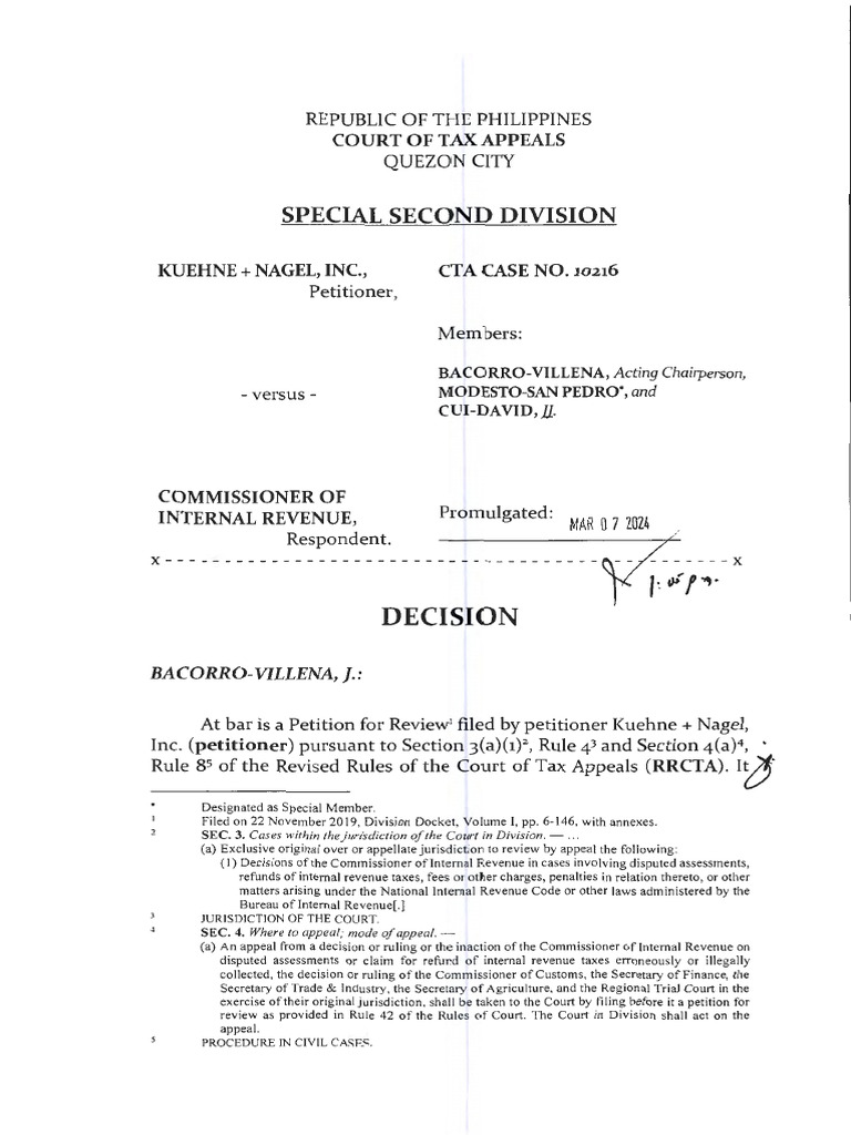 Cta 2D CV 10216 D 2024mar07 Ref | PDF | Internal Revenue Service | Due Process Clause