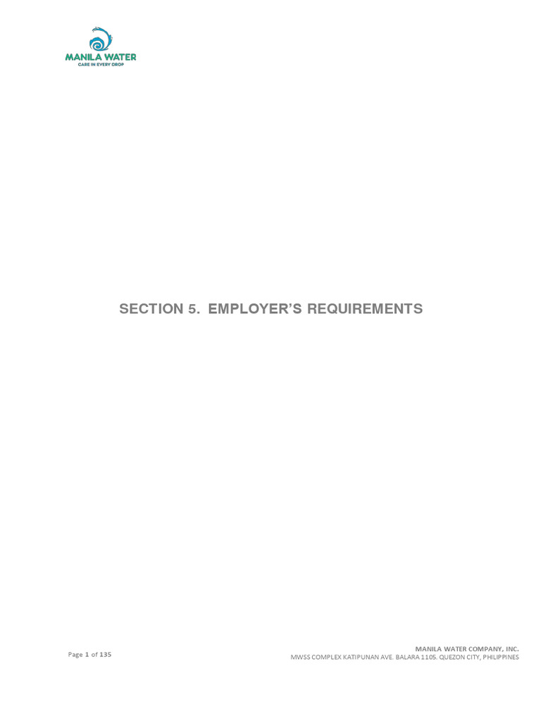 Section 5 - Employer's Requirements Pasig WTP TP - Final | PDF | Specification (Technical ...