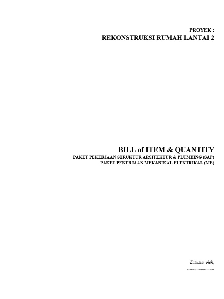 PERHITUNGAN lt.1 RAB RUMAH 2 LANTAI | PDF