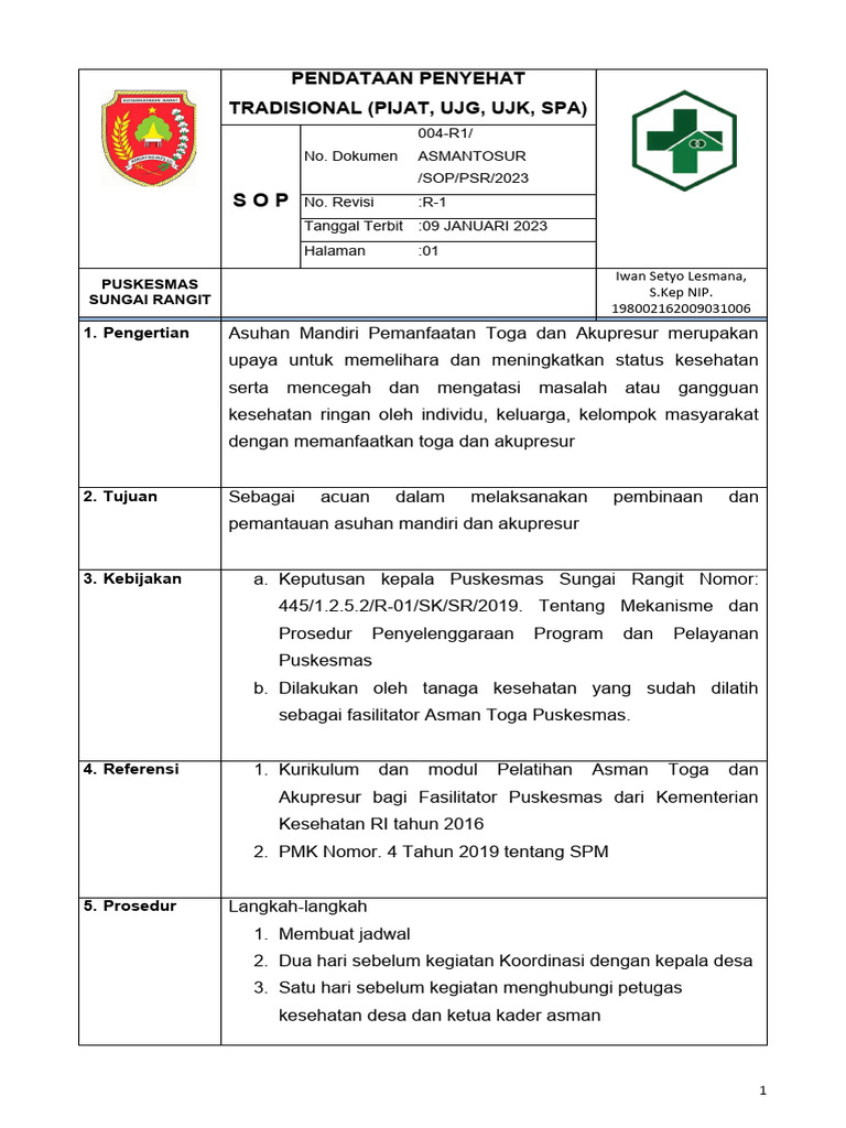 Sop Pendataan Hatra | PDF
