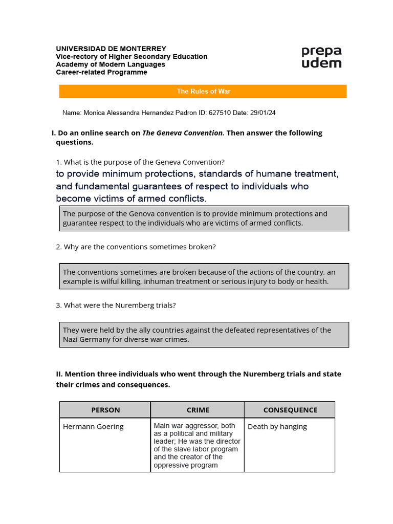 Rules of War(1)-2.docx | PDF | Nuremberg Trials | Geneva Conventions