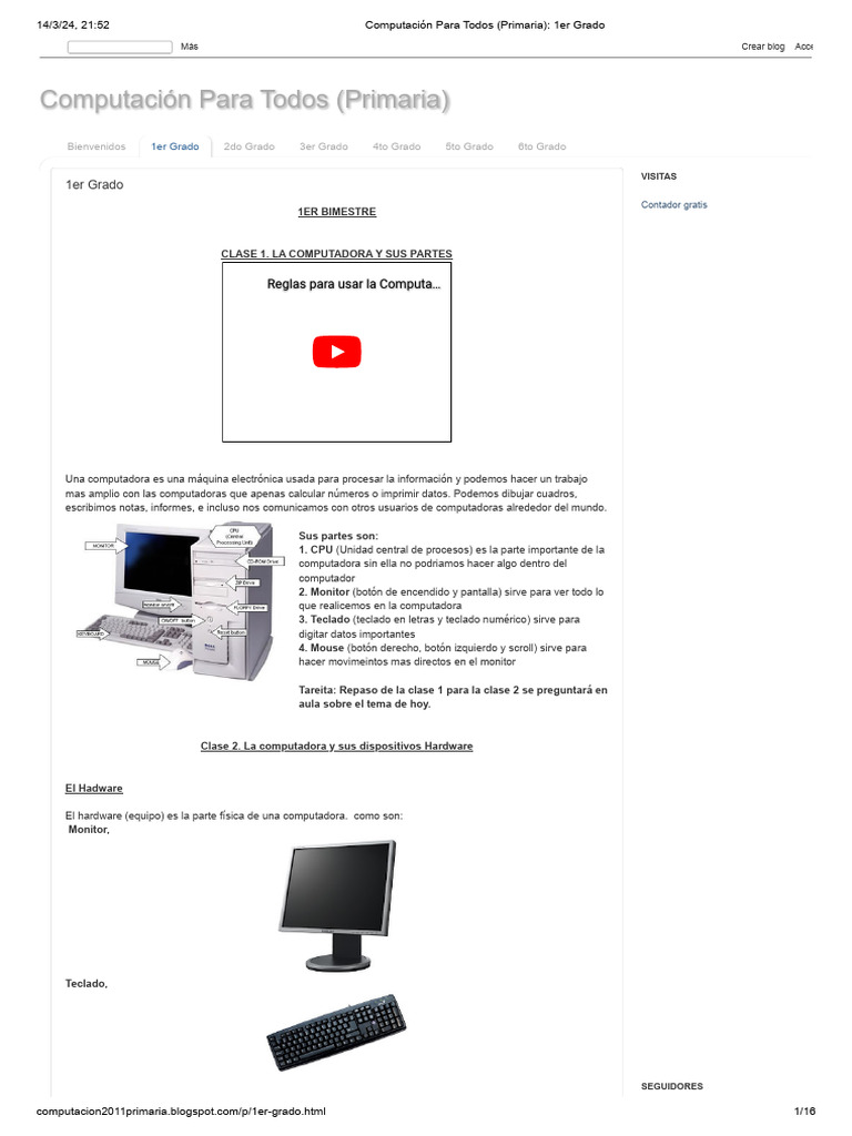 Computación para Todos (Primaria) - 1er Grado | PDF | Ventana ... Computación para Todos (Primaria) - 1er Grado | PDF | Ventana ...