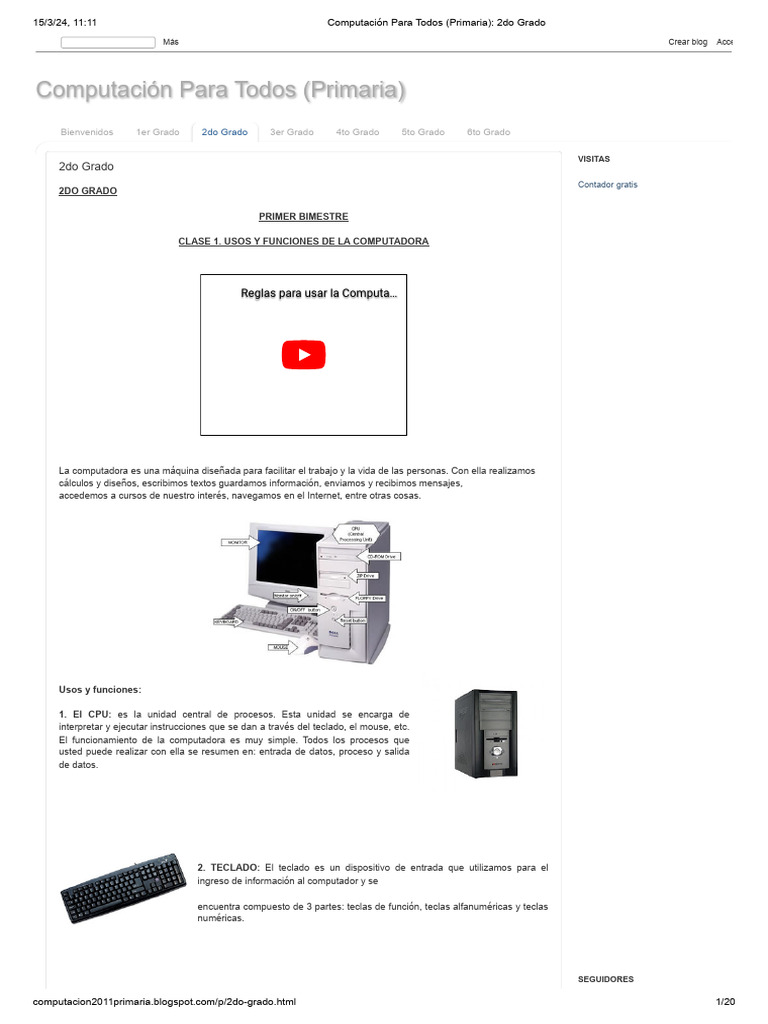 Actividades de Computación 2do Grado | PDF | Ventana (informática) | Ingeniería Informática