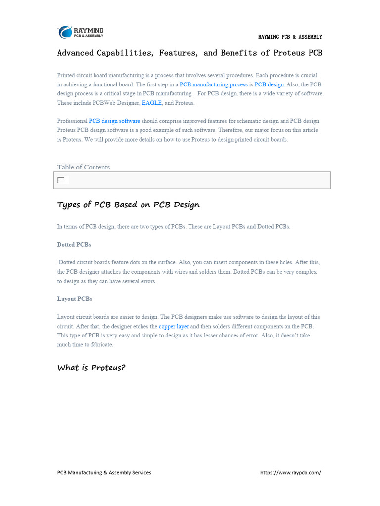 Advanced Capabilities, Features, and Benefits of Proteus PCB | PDF | Printed Circuit Board ...