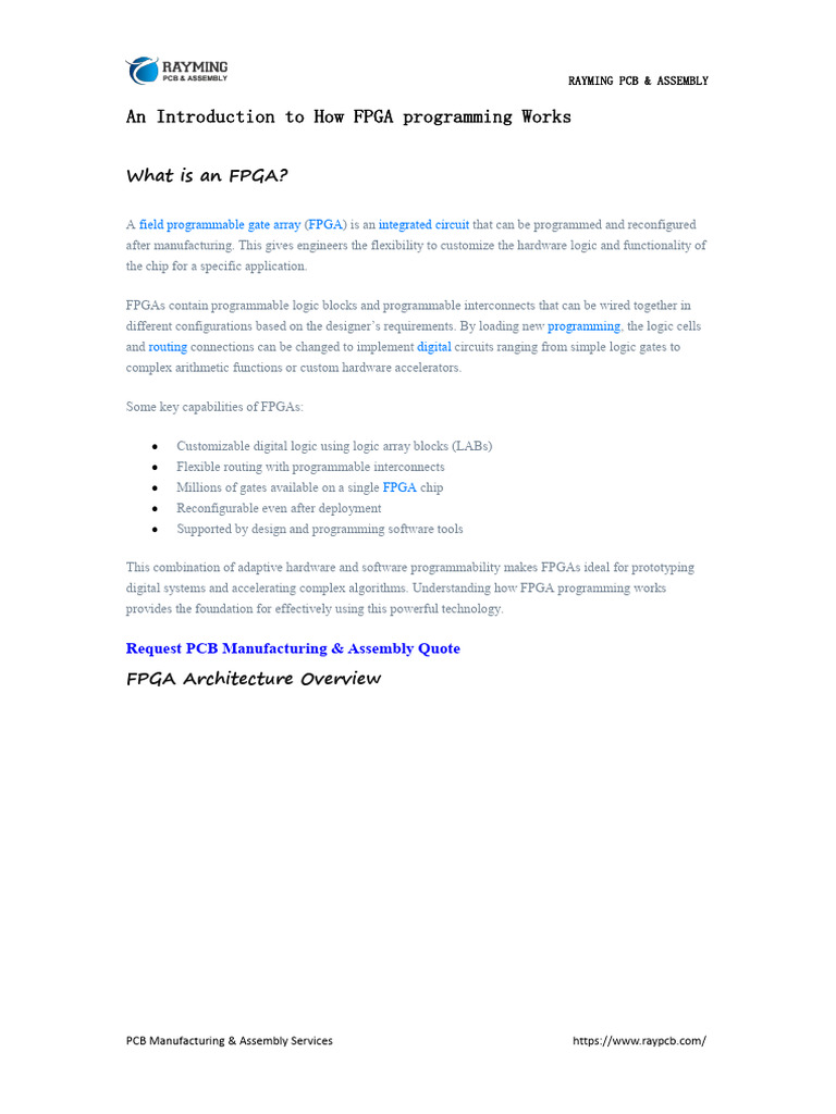 An Introduction To How FPGA Programming Works | PDF | Field Programmable Gate Array | Logic ...