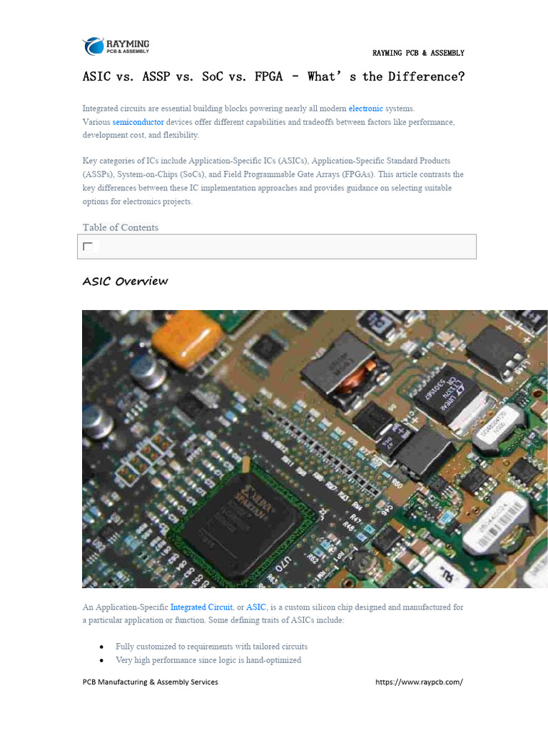 ASIC vs. ASSP vs. SoC vs. FPGA - What's The Difference | PDF | Field ... ASIC vs. ASSP vs. SoC vs. FPGA - What's The Difference | PDF | Field ...