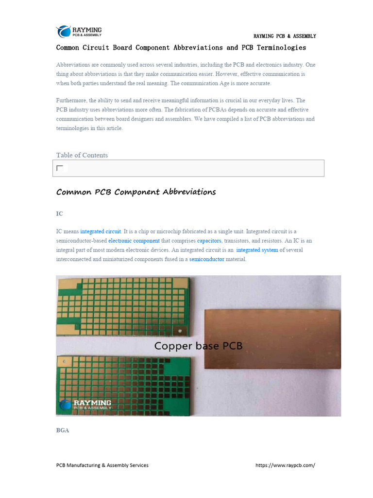 Common Circuit Board Component Abbreviations and PCB Terminologies ...