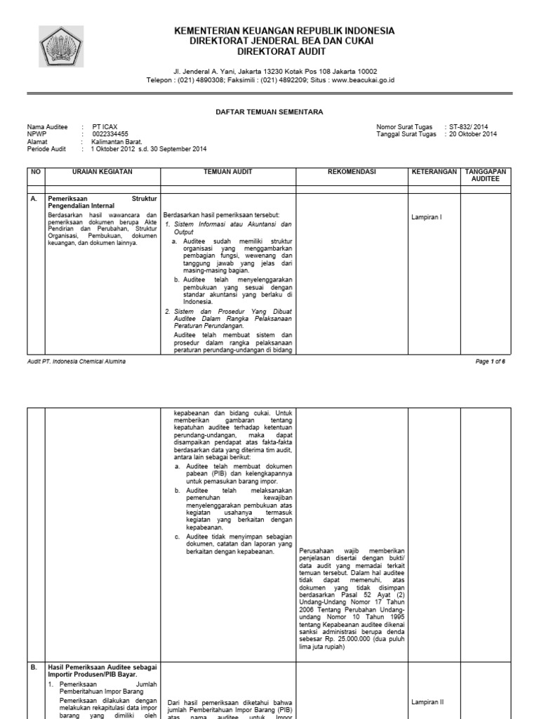 Contoh Format Dts | PDF