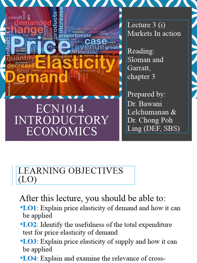 Chapter 3 Elasticity | PDF | Demand | Price Elasticity Of Demand