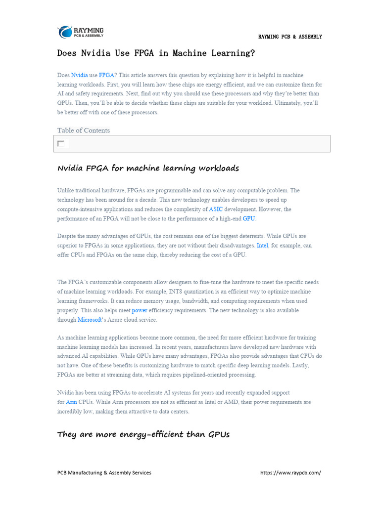 Does Nvidia Use FPGA in Machine Learning | PDF | Field Programmable Gate Array | Graphics ...