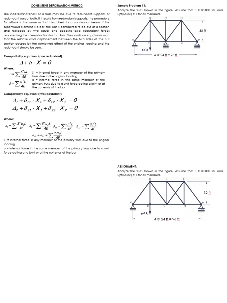 Indeterminate Truss Pdf