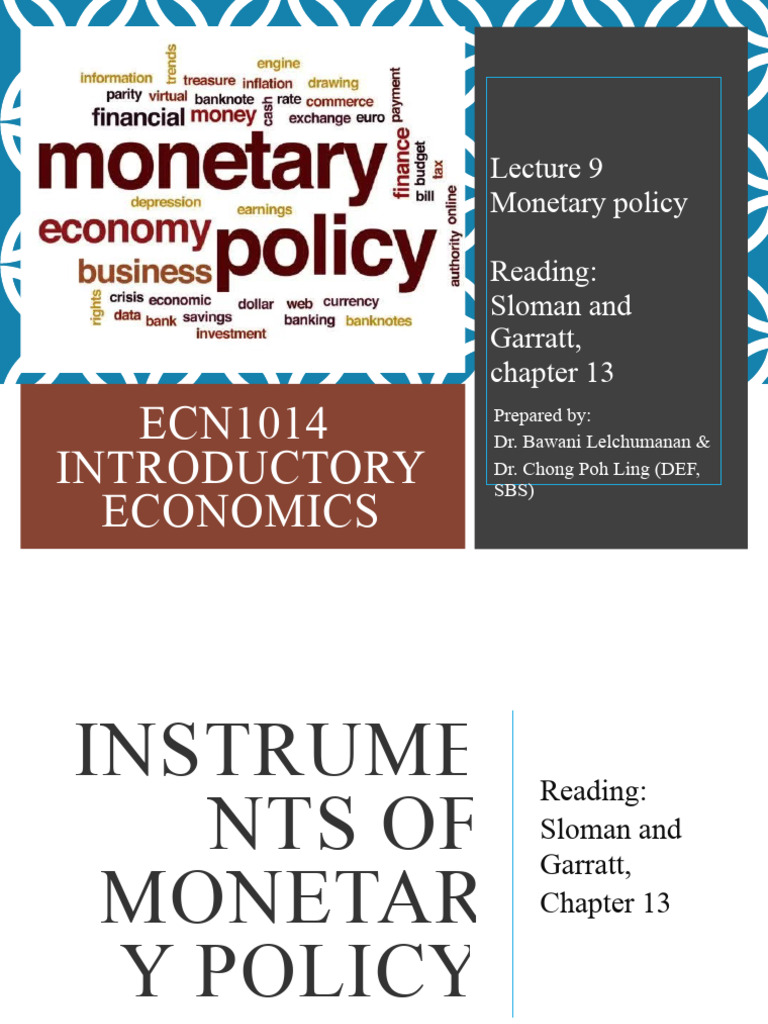 (Lecture 9) Monetary Policy (Chap 13) - Elearn | PDF | Reserve ...