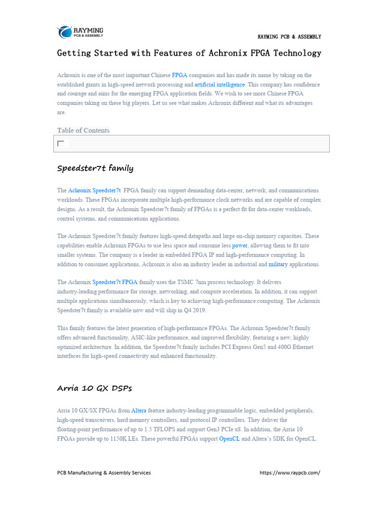Getting Started With Features of Achronix FPGA Technology | PDF | Field Programmable Gate Array ...