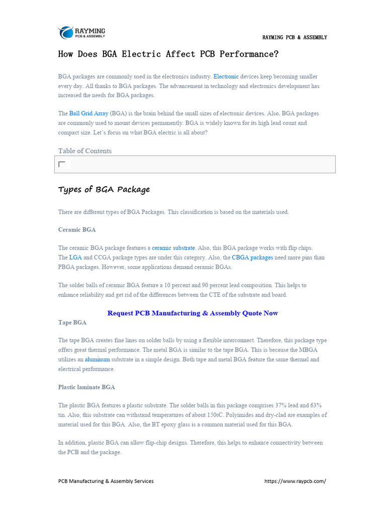 How Does BGA Electric Affect PCB Performance | PDF | Printed Circuit ...